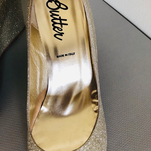 Butter Shoes | Shoes | Butter Gold Glitter Wedge Heel New | Poshmark